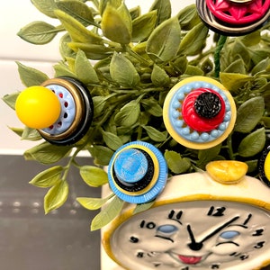 Vintage Happy Clock Face Button Arragement, OOAK, Button Bouquet ...