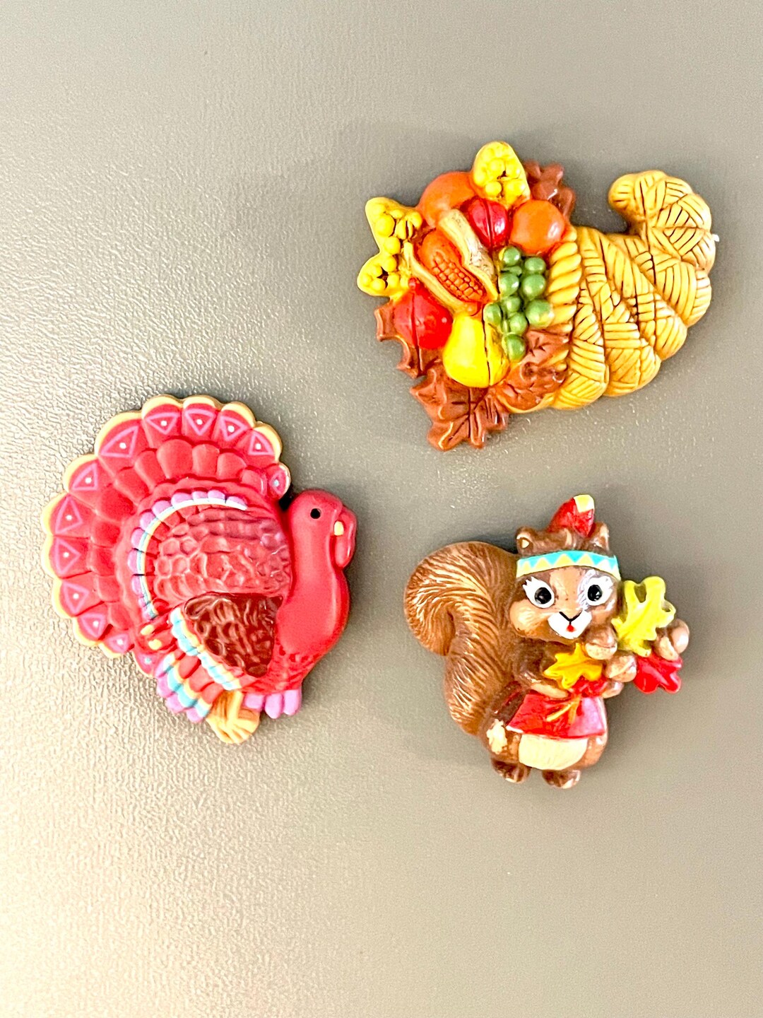 Vintage Thanksgiving Magnets for Refrigerator, Kitschy Kitsch, Fridge ...