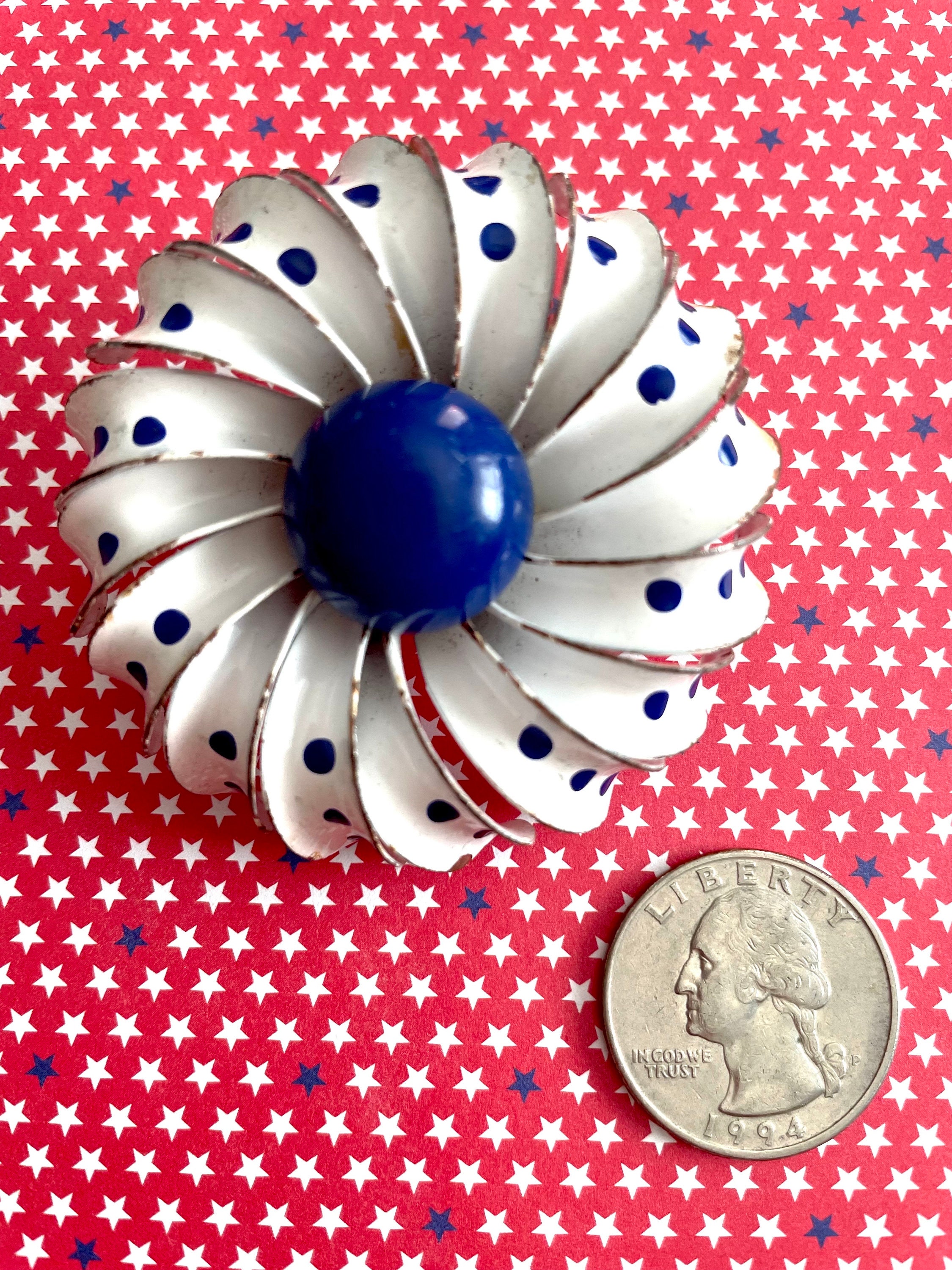 4th of July Magnets, Vintage Enamel Flowers, Upcycled Brooches ...