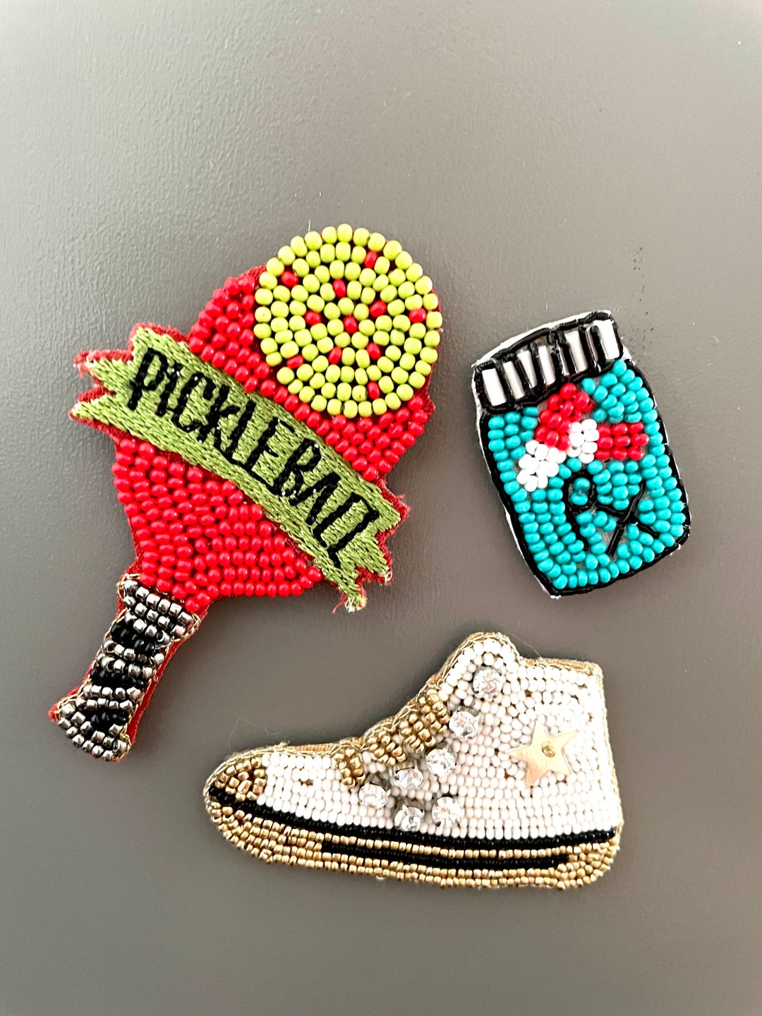 Pickleball Magnets, Pickleball Gift, Pickleball Earrings, Seed Bead ...