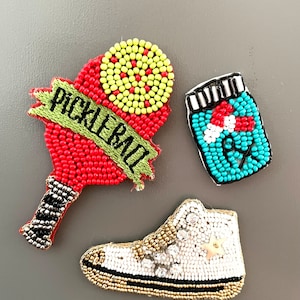 Pickleball Magnets, Pickleball Gift, Pickleball Earrings, Seed Bead ...