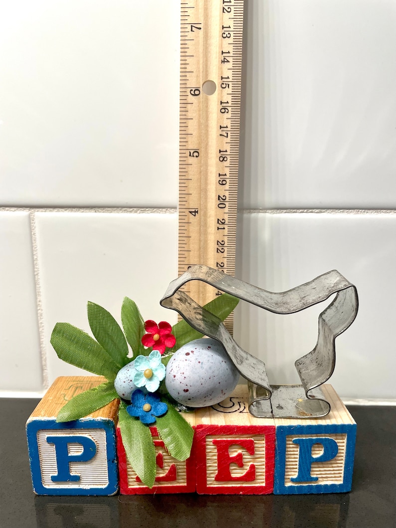 Spring Block Assemblage Decor, Wood Block Decor, Easter Decor, Spring ...