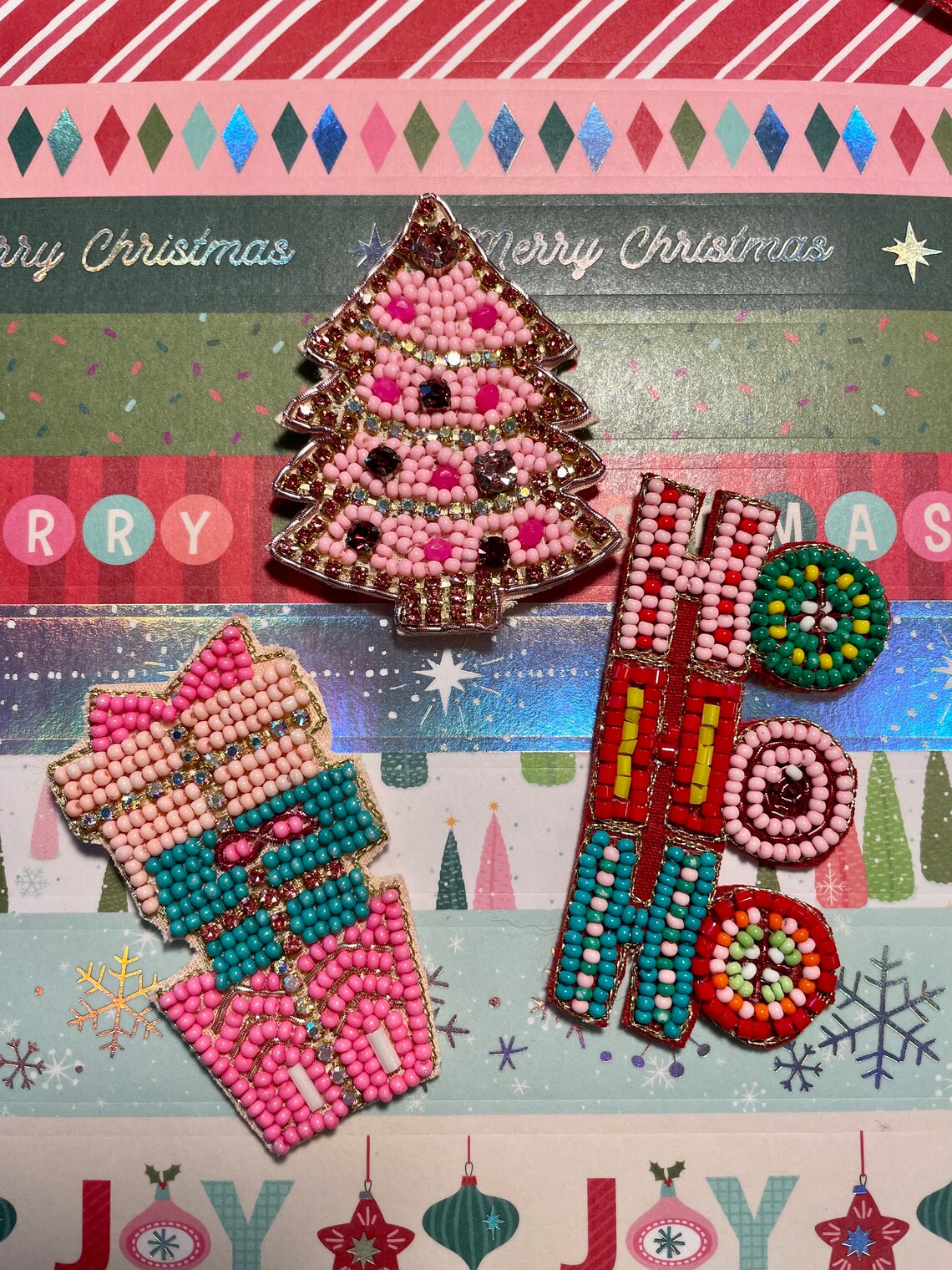 Christmas Magnets for Refrigerator, Present, Hohoho, Pink Christmas ...