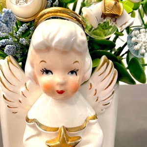 Vintage Shafford Angel Star Vase Button Arrangement, Vintage Button ...