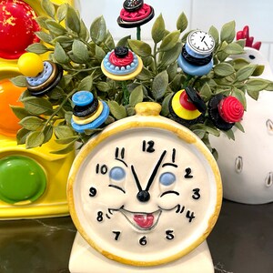 Vintage Happy Clock Face Button Arragement, OOAK, Button Bouquet ...