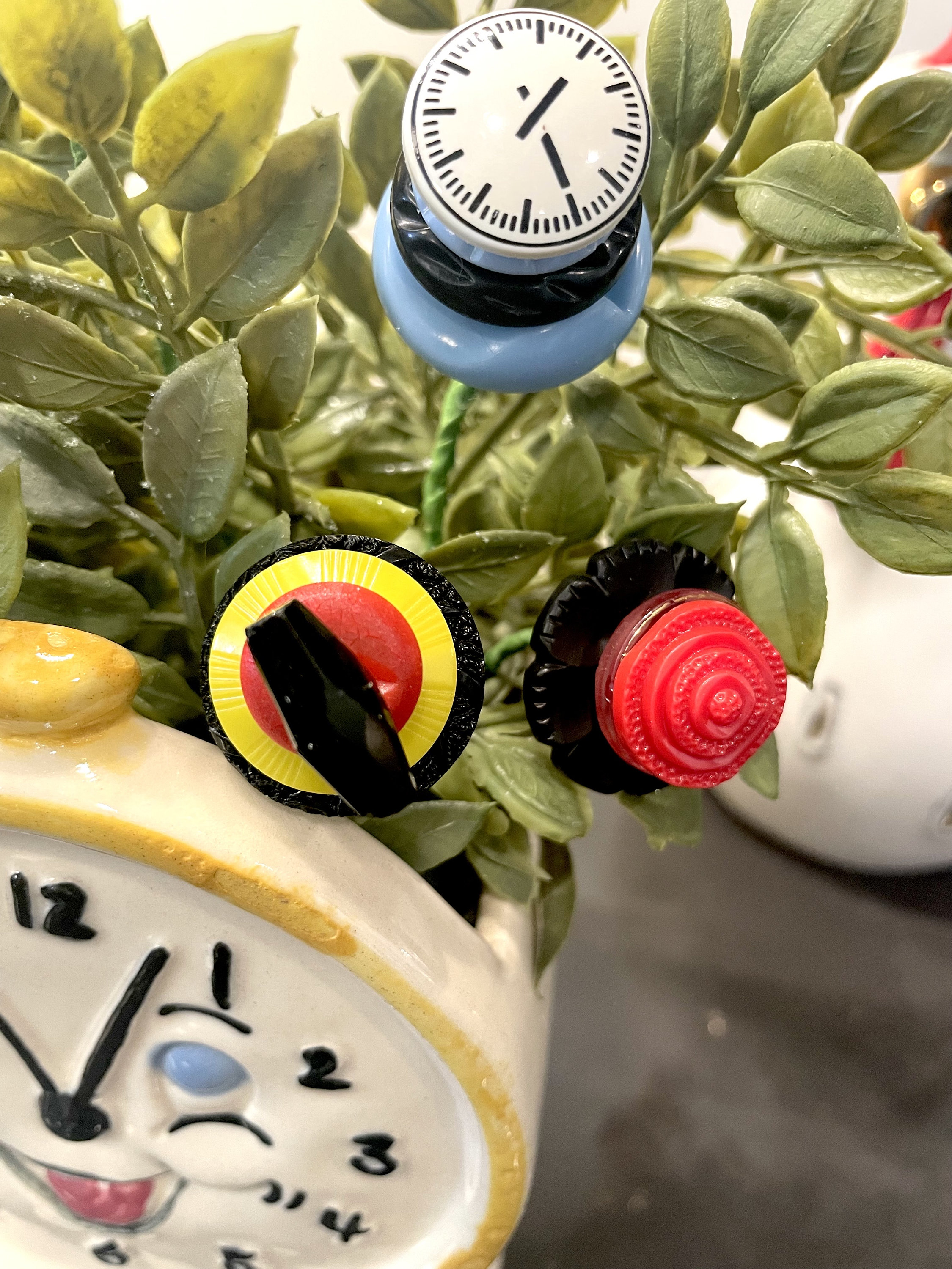 Vintage Happy Clock Face Button Arragement, OOAK, Button Bouquet ...