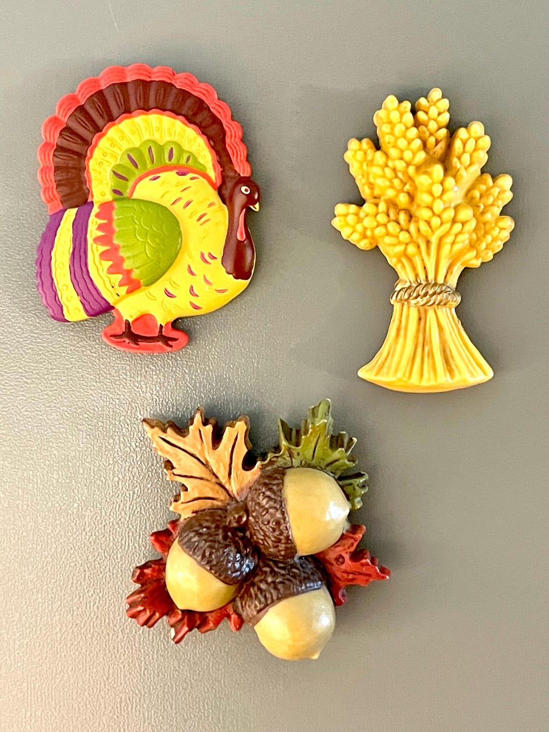 Vintage Thanksgiving Magnets for Refrigerator, Kitschy Kitsch, Fridge ...