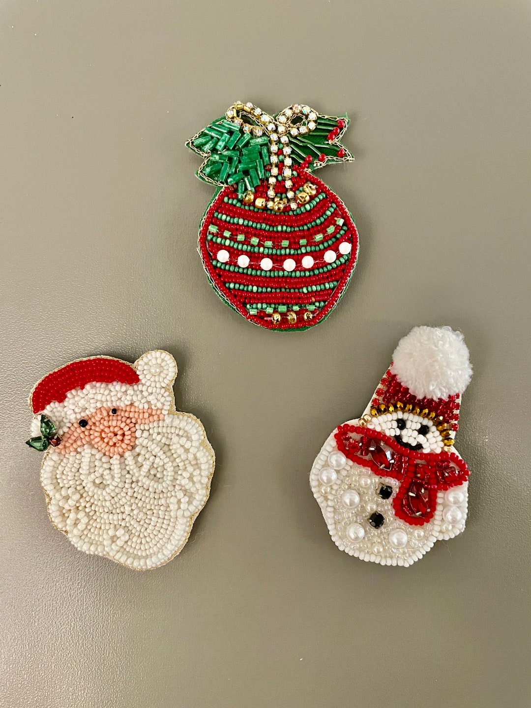 Christmas Magnets for Refrigerator, Santa, Snowman, Ornament, Kitschy ...