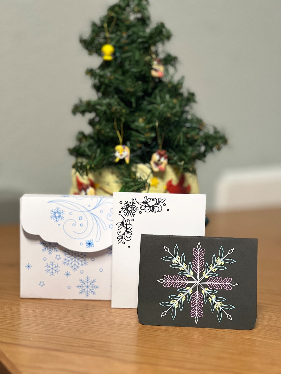 Snowflake Notecard Set 10 Cards, 10 Envelopes, Sticker and Stationary ...