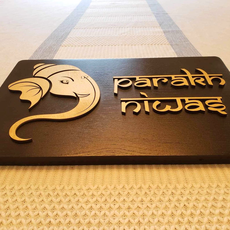 Ganesh Door Sign Hindu Door Plaque Hindu Name Door Sign Nepalese Door ...