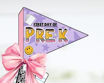 First Day of School Flag Printable and Editable on Canva INSTANT ...