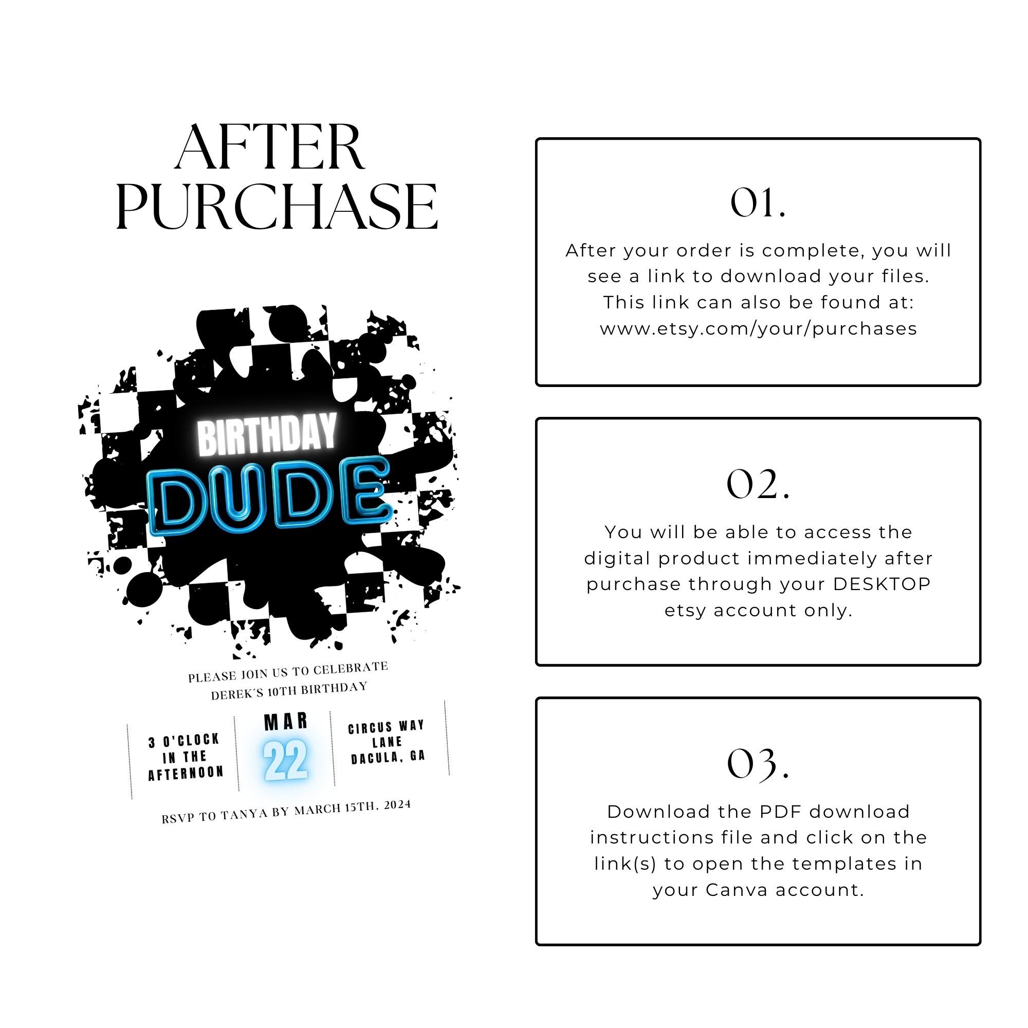Birthday Dude Invitation Template | Vintage Birthday Invitation ...