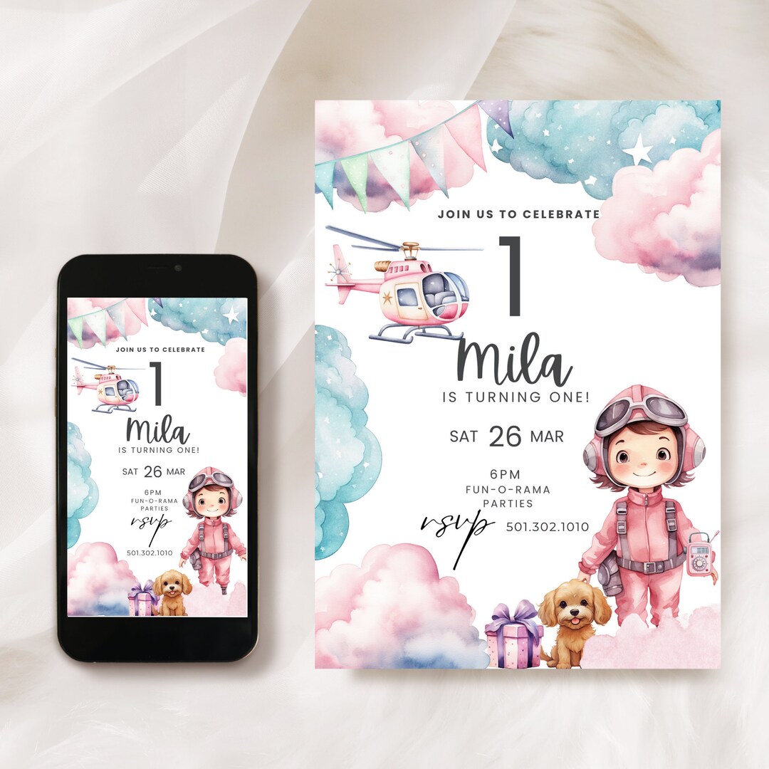 Pilot Invitation Template - Etsy