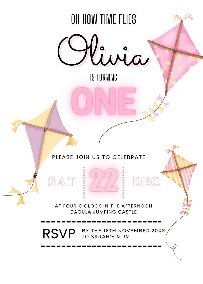Lets Go Fly a Kite Invitations | Birthday Invitations | Airplane ...