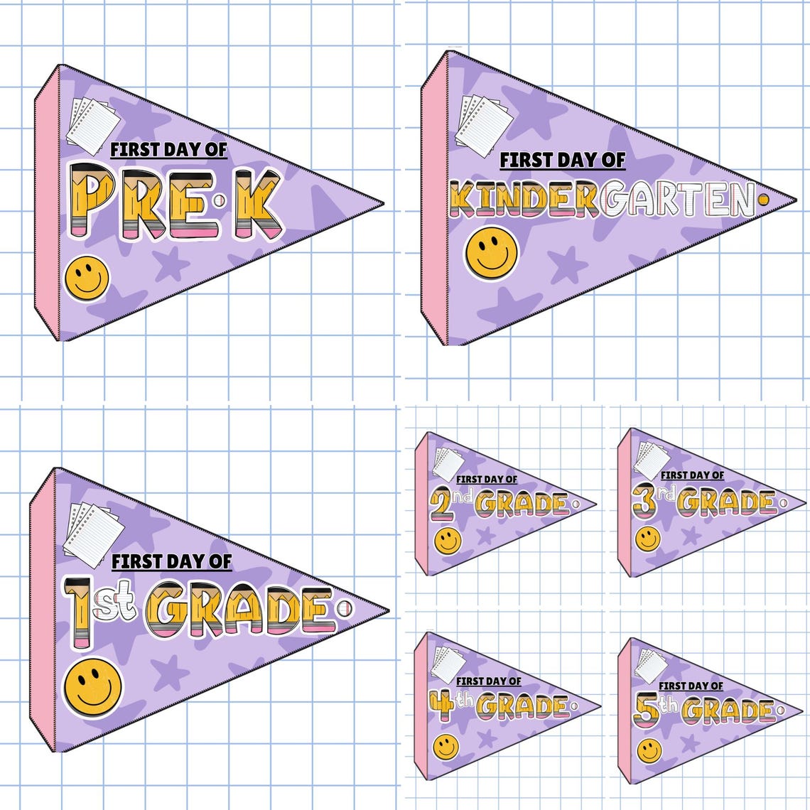 First Day of School Flag Printable and Editable on Canva INSTANT ...