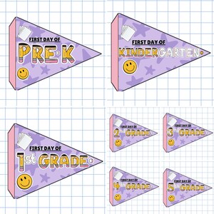 First Day of School Flag Printable and Editable on Canva INSTANT ...