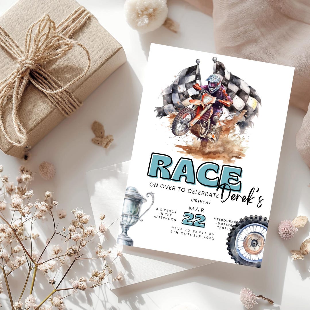 Motocross Birthday Invitation: Dirt Bike Adventure (instant Download ...