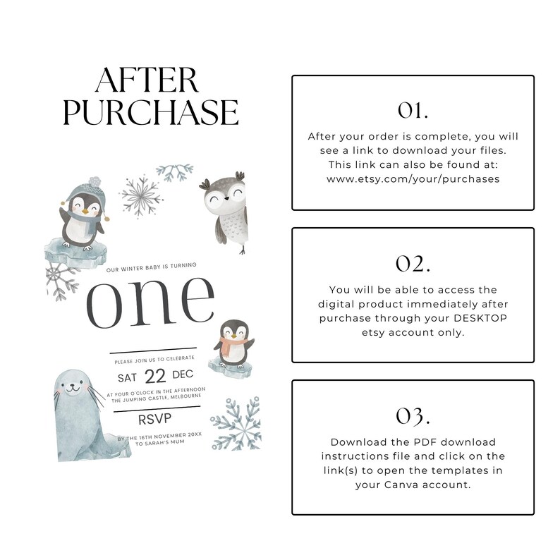 Editable Winter Arctic Animals Baby Shower Invitation Gender Neutral ...