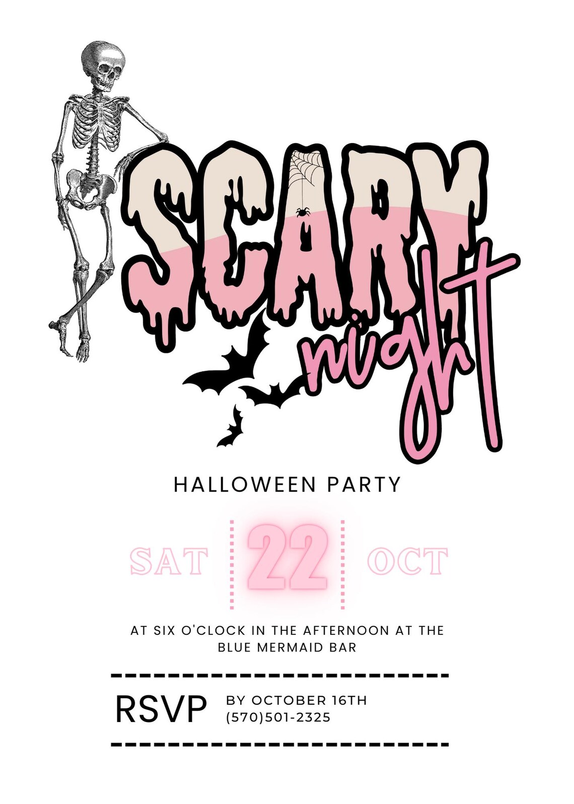Scary Movie Night Halloween Invitation: Editable Party Invite (digital ...