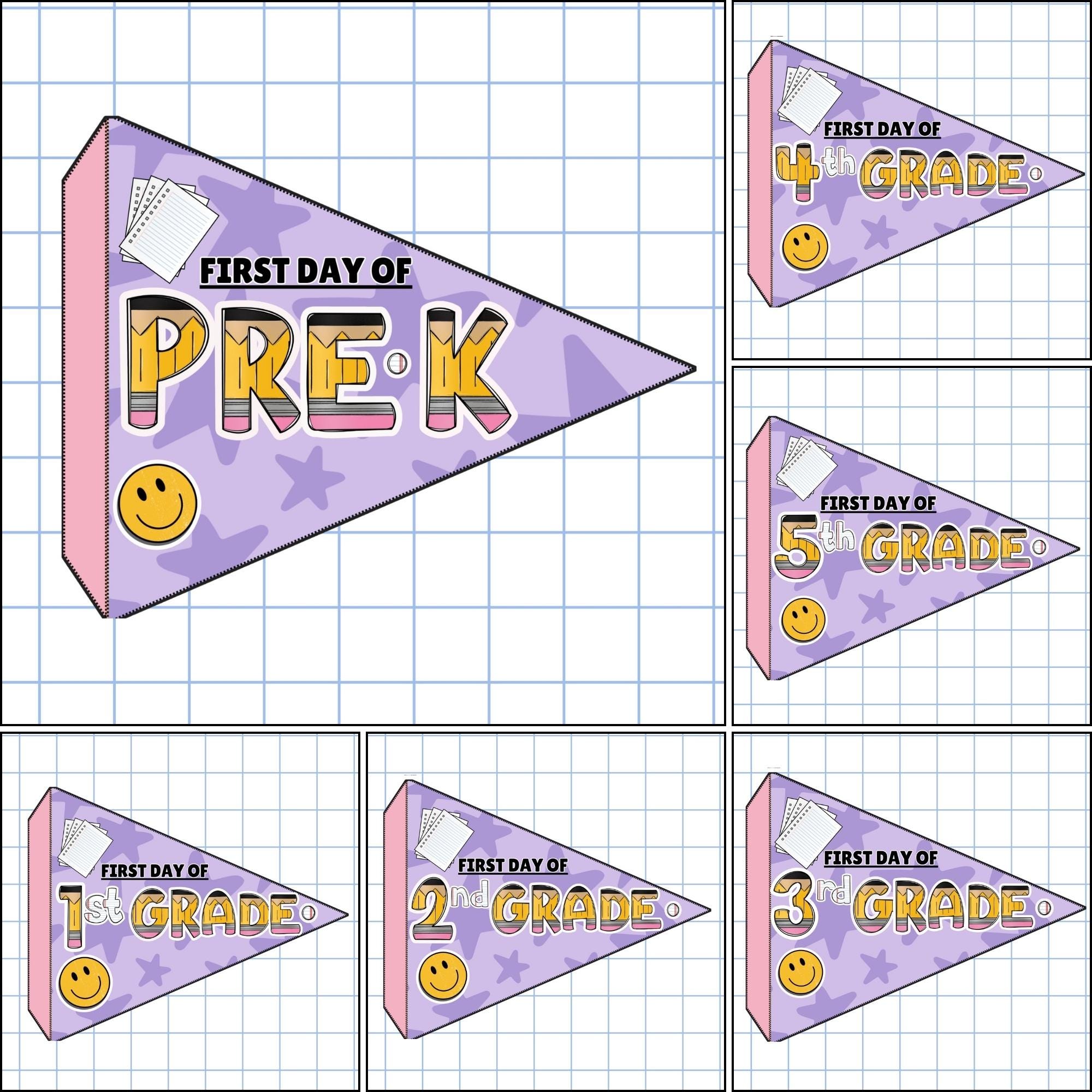 First Day of School Flag Printable and Editable on Canva INSTANT ...