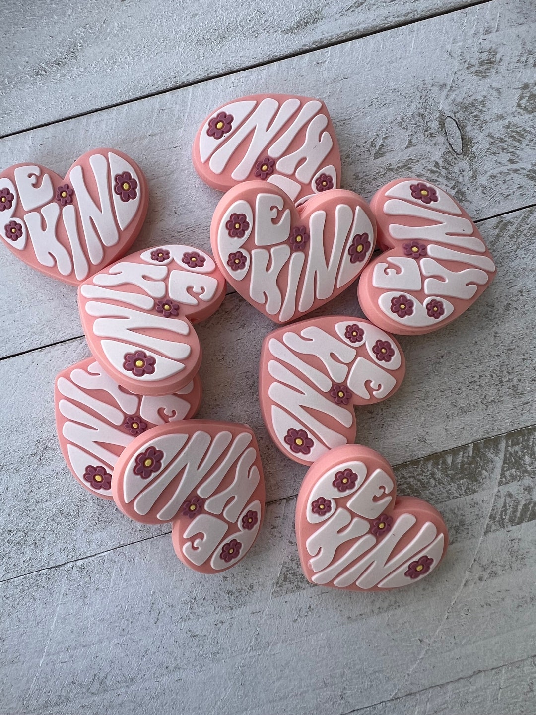 Focal Beads Be Kind Silicone Beads, Center Hole, Silicone Beads for ...