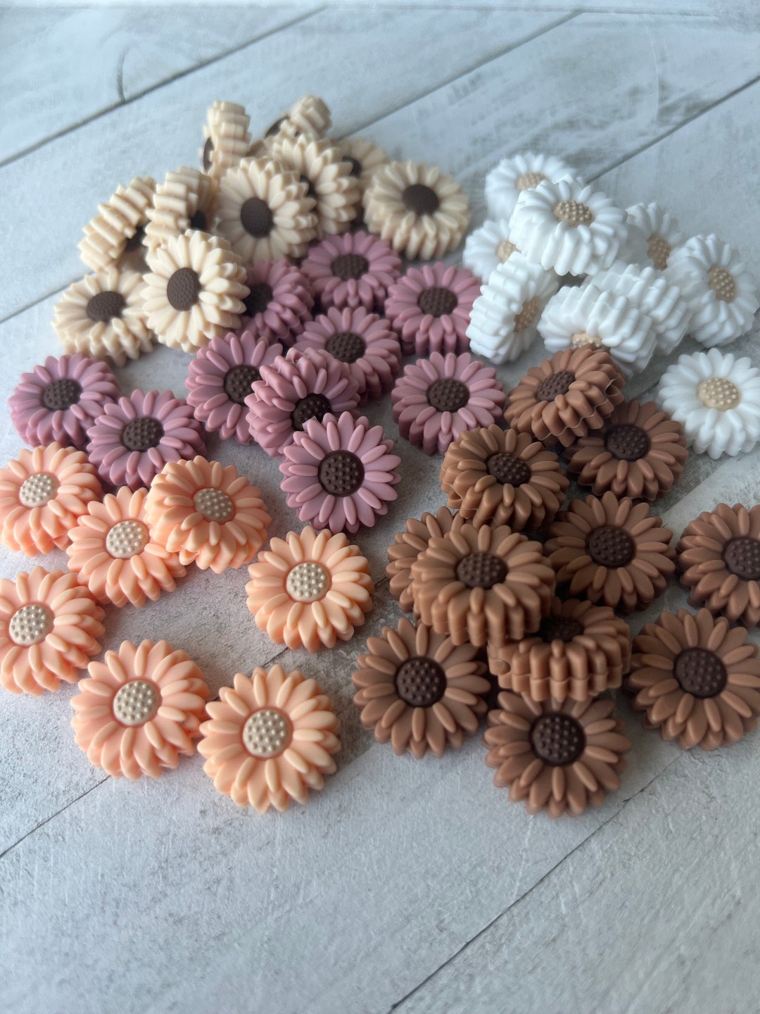 Focal Beads, Silicone Daisies , Silicone Beads for Pens, Bracelets ...