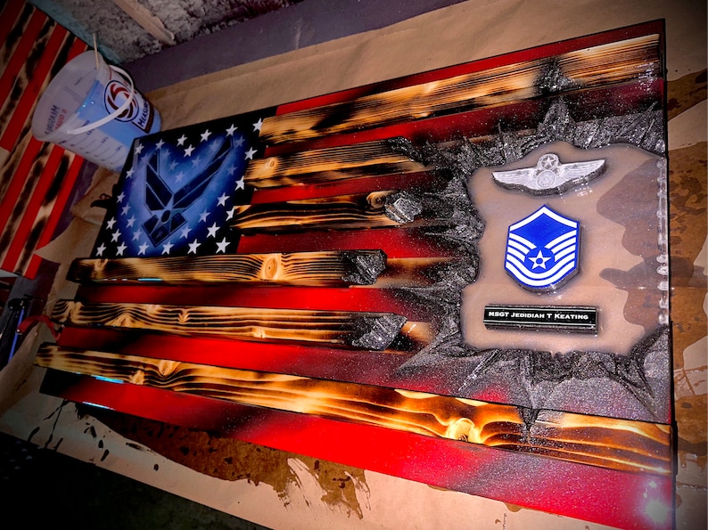 Air Force Coin Holder Epoxy Military American Flag Coin Holder Patch ...