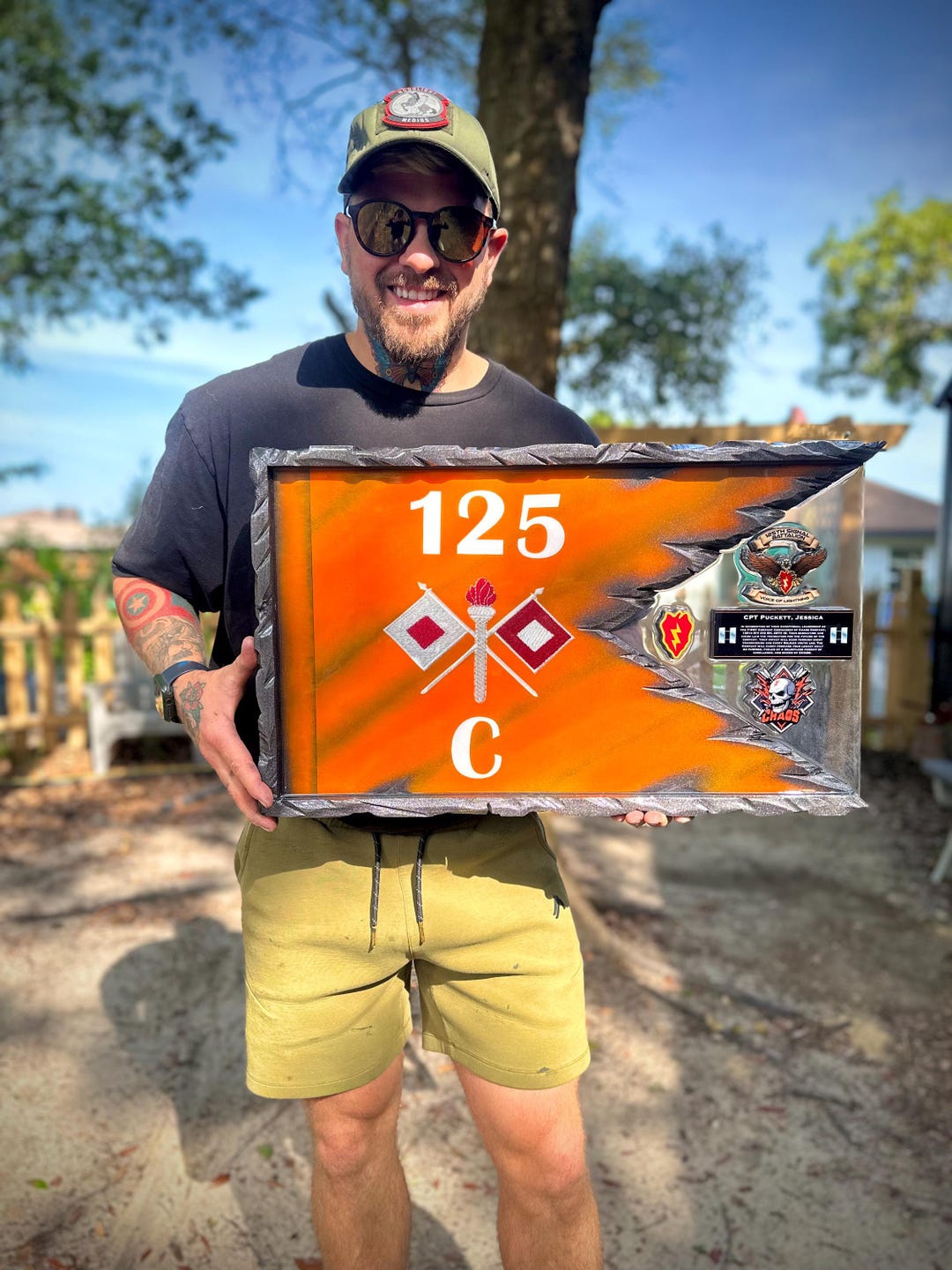 Professional Guidon Wooden Flag - Signal Corps - Add Your Unit Logo or ...