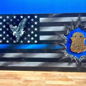 Special Agent Thin Blue Line Flag - Custom Badge & Plaque Additions ...