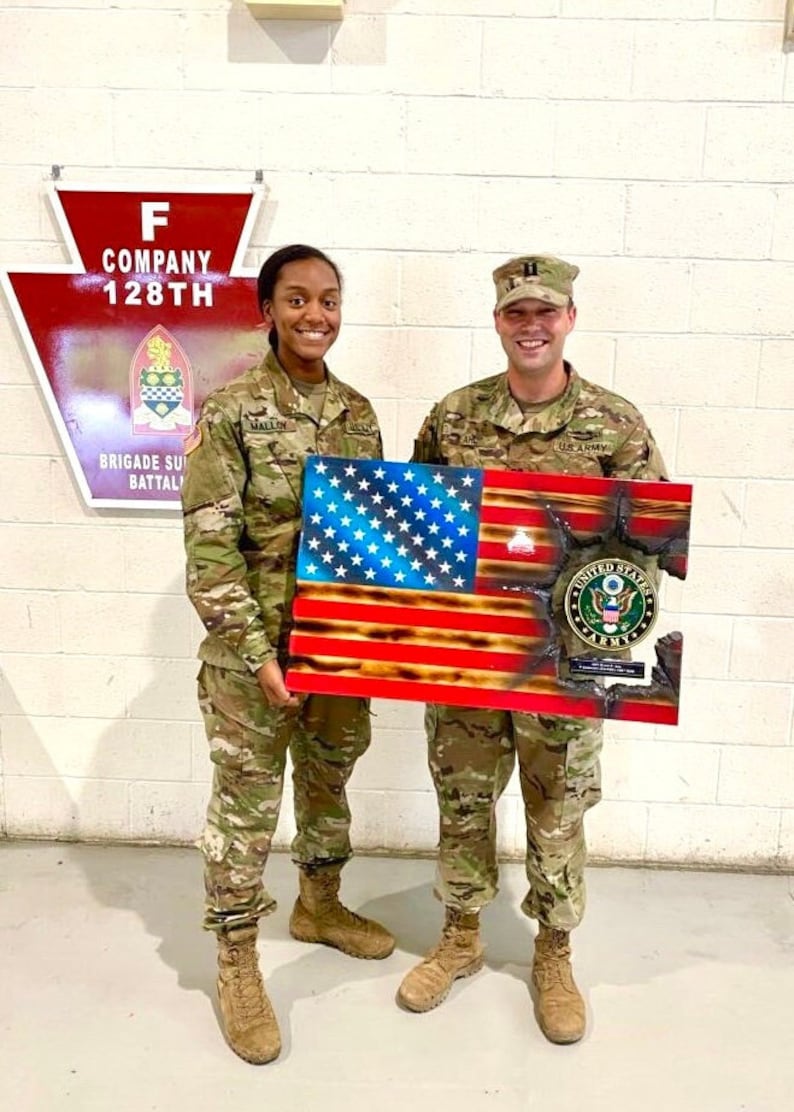 Army Patch Series W/ Plaque Professional Wooden American Flag Gift ...