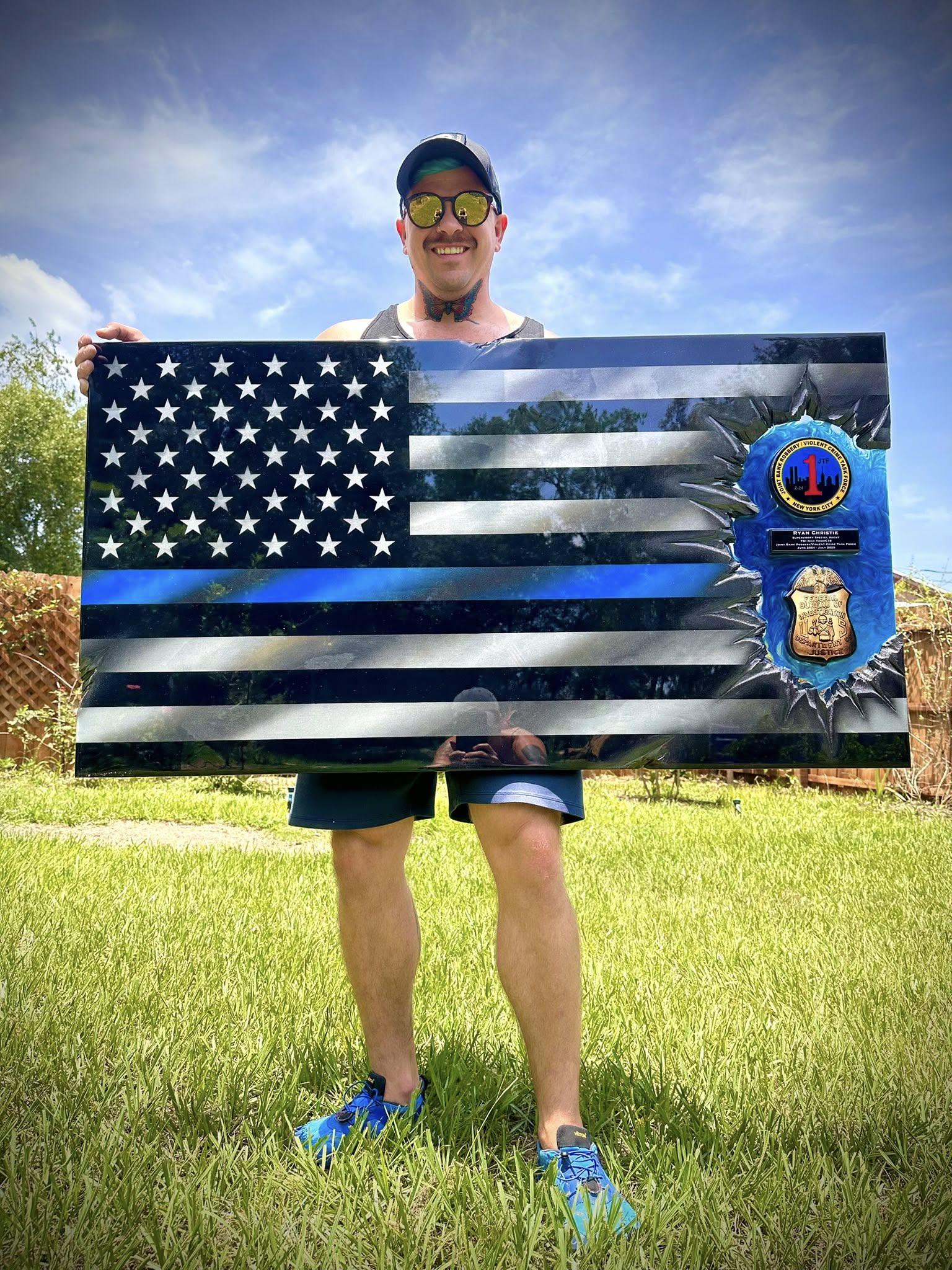 Special Agent Thin Blue Line Flag - Custom Badge & Plaque Additions ...
