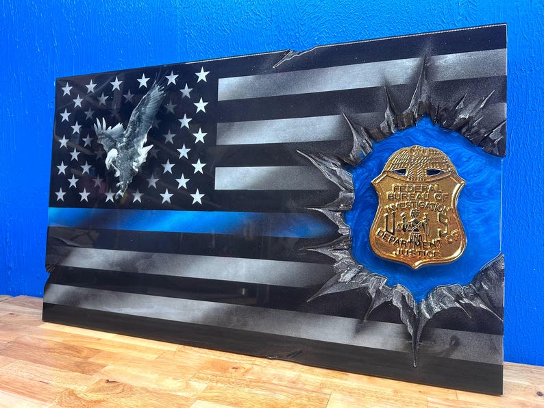Special Agent Thin Blue Line Flag - Custom Badge & Plaque Additions ...