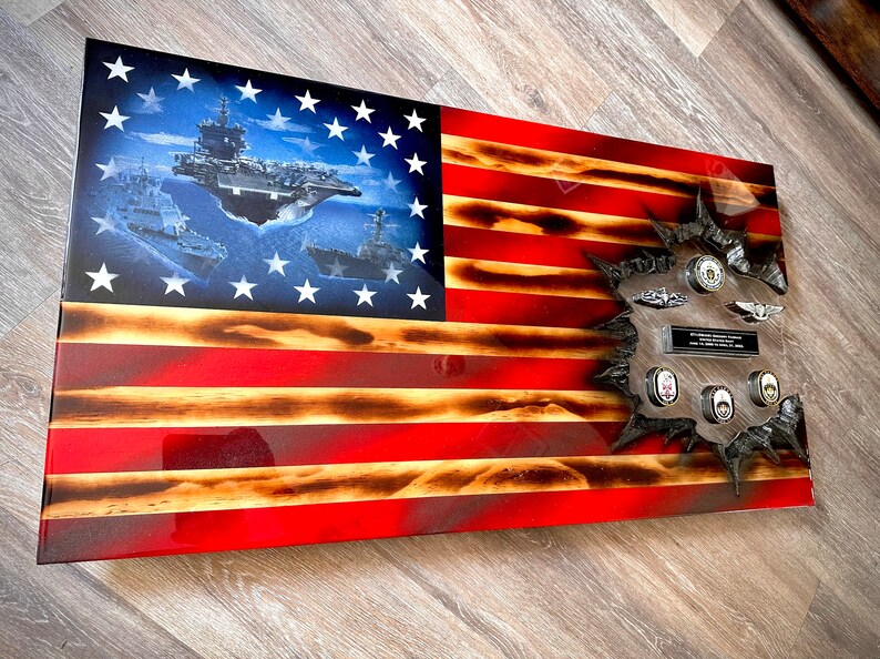 Customizable Navy Flag Patch Series - Professional Wooden American Flag ...