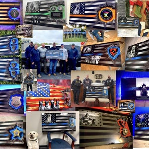 Police ILLUMINATED Thin Blue Line Flag Customizable With LIGHTS! - Made ...