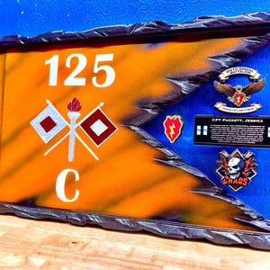 Professional Guidon Wooden Flag - Signal Corps - Add Your Unit Logo or ...