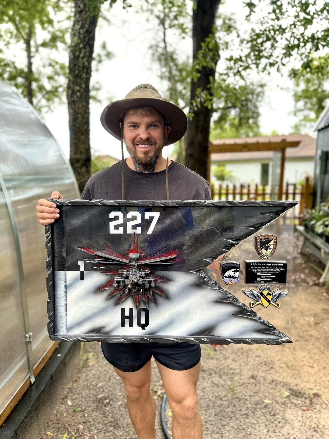 Professional Guidon Wooden Flag - Apache Gunship Air Cavalry 1st Cav ...