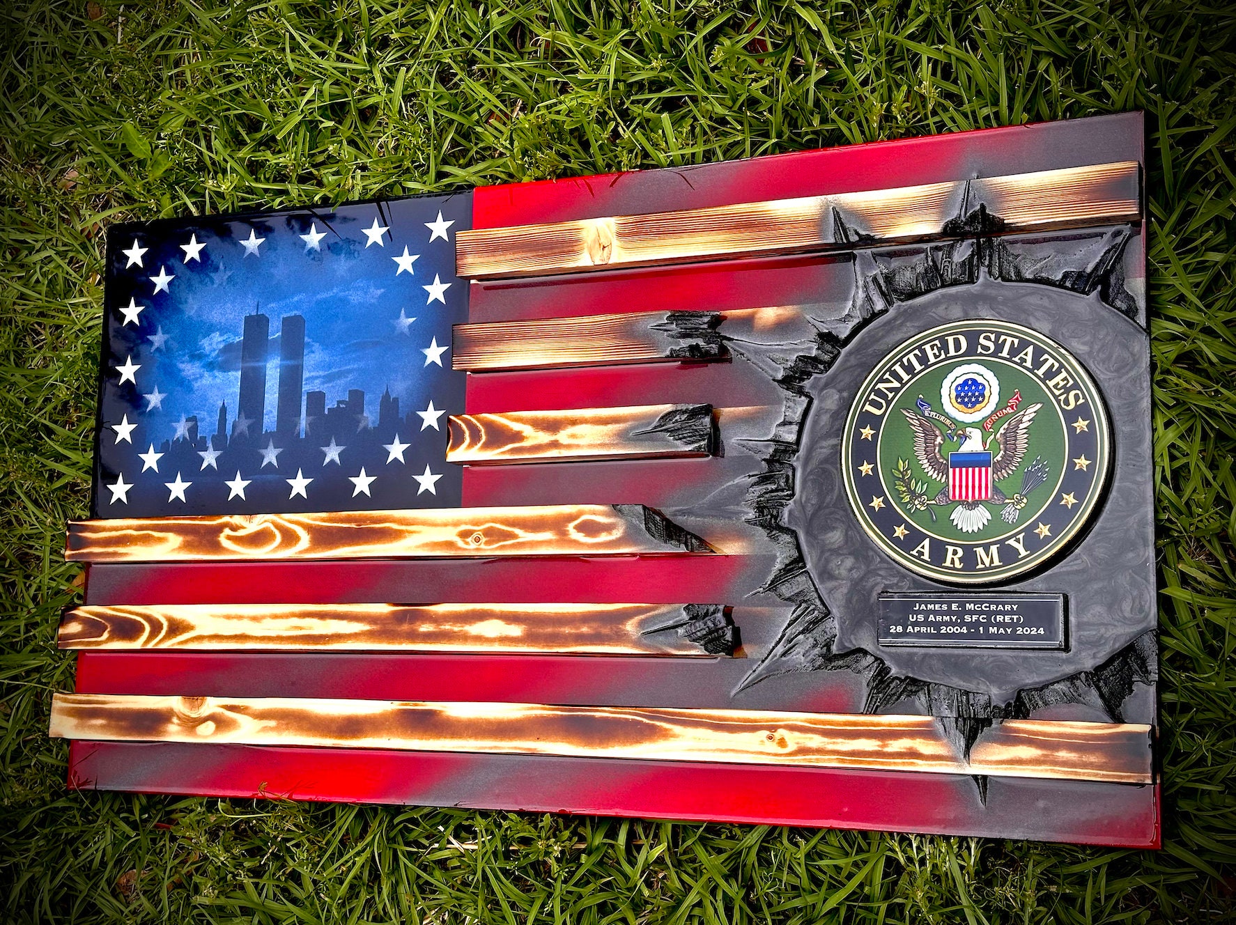 Army Military American Flag Coin Holder Patch Series Memorial, Coin ...