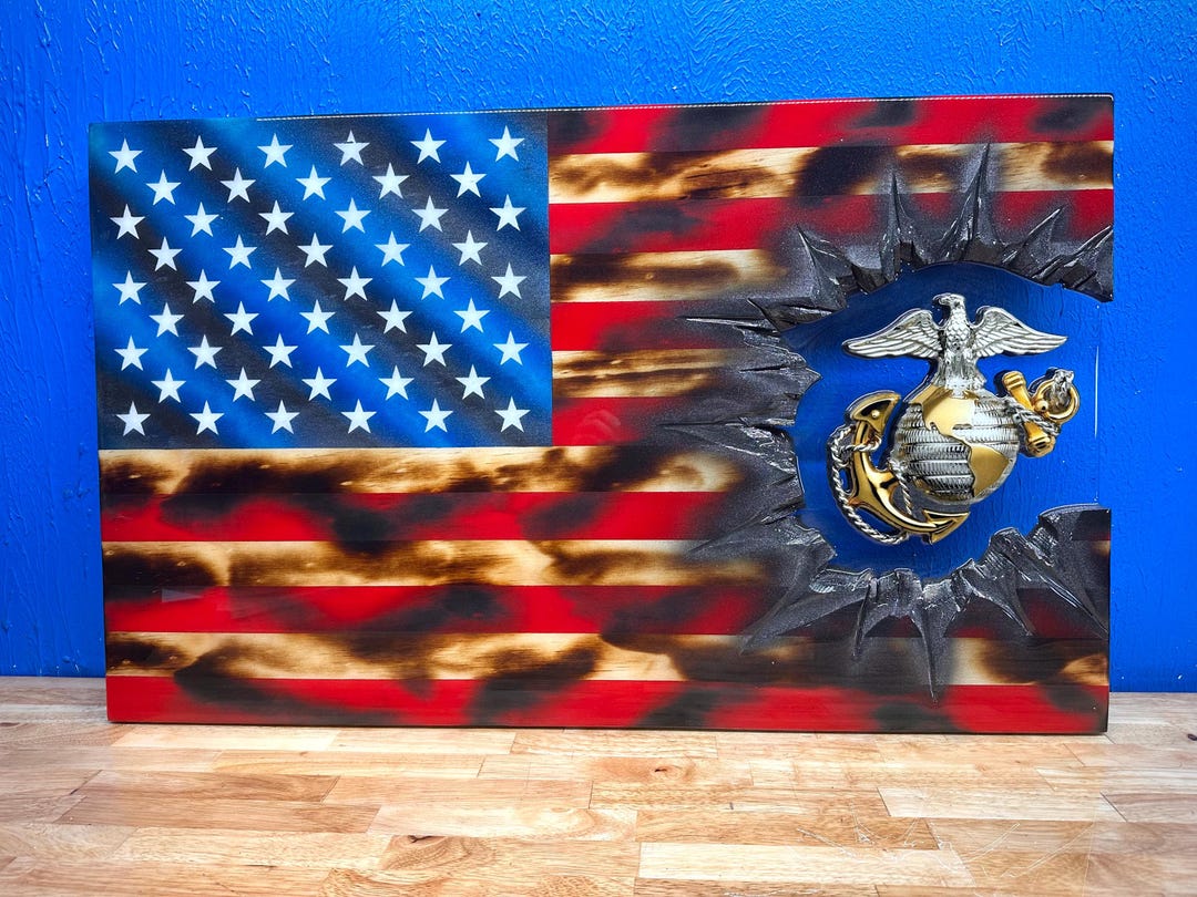 Marine Corps EGA Scorched Patch Series - Professional Wooden American ...