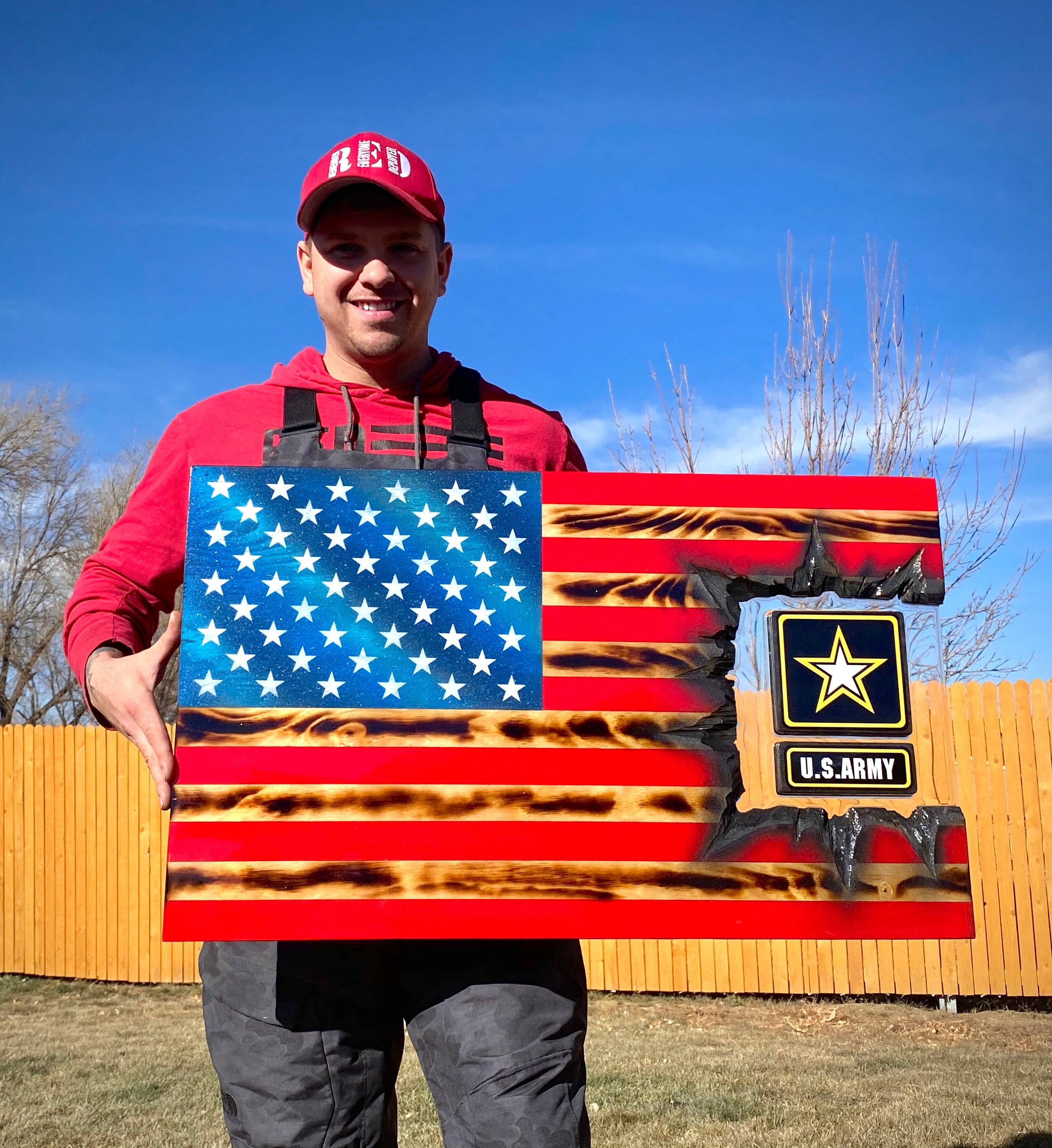 Army Patch Series - Professional Wooden American Flag Gift ...