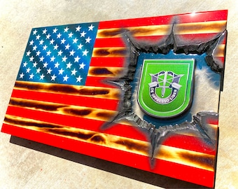 Army Patch Series Professional Wooden American Flag Gift Customization ...