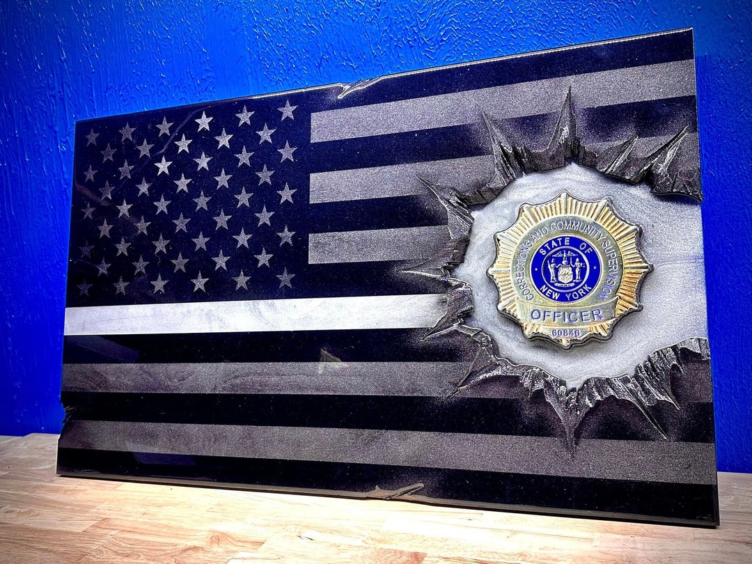 Customizable Correctional Officer "thin Gray Line" CO - Blackout Series ...