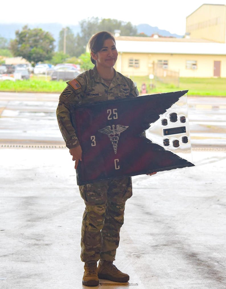 Professional Guidon Wooden Flag - Signal Corps - Add Your Unit Logo or ...