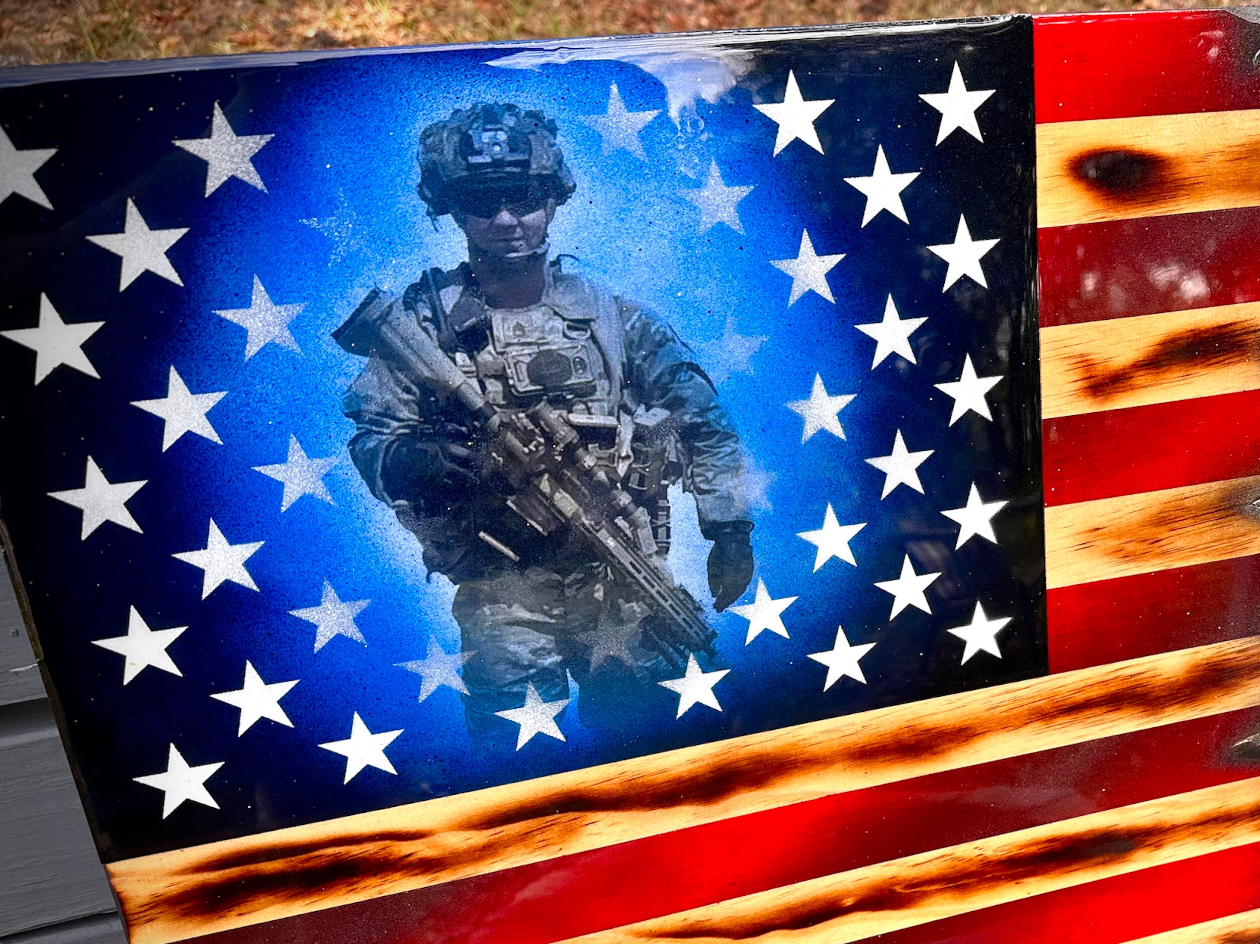 Army Unit Patch Wooden American Flag Customizeable, ETS, PCS, Military ...