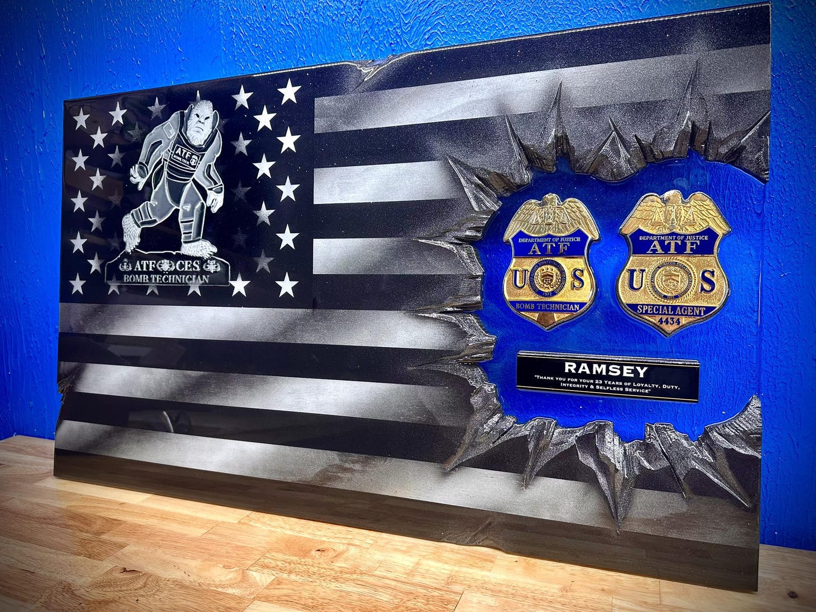 DEA Special Agent Thin Blue Line Flag - Custom Badge & Plaque Additions ...