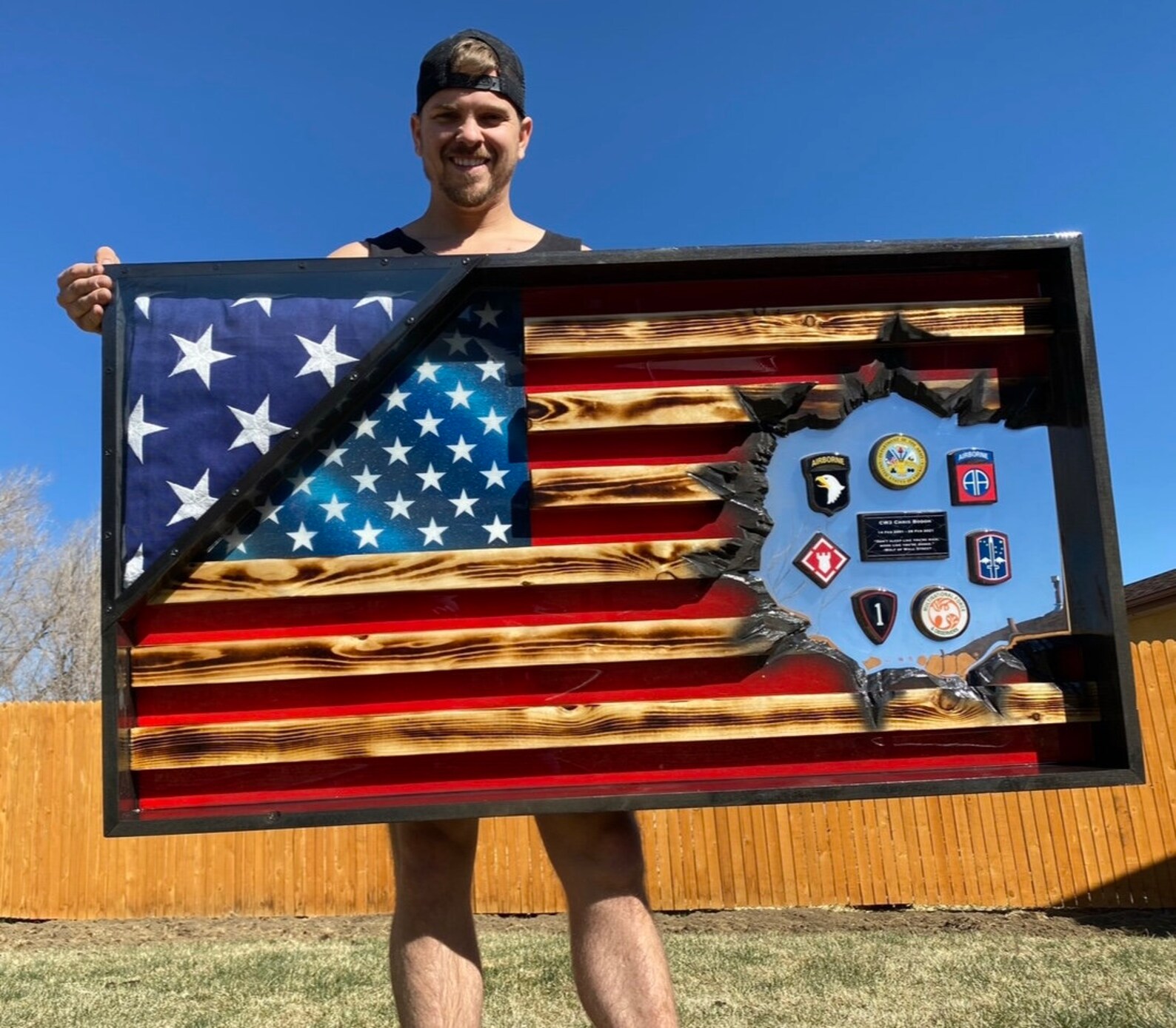 Epoxy Military Memorial American Flag Coin Holder Patch Series - Made ...