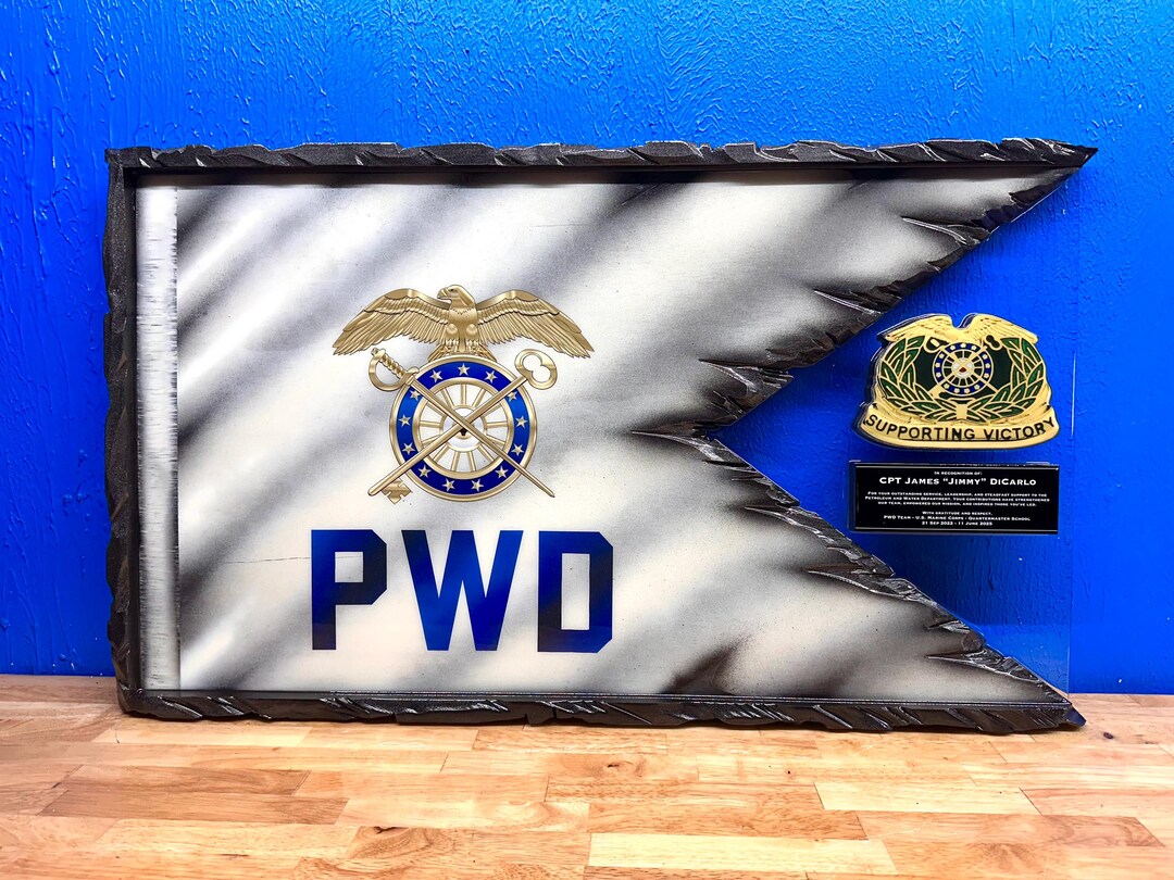 Professional Guidon Wooden Flag - Quartermaster Corps - Add Your Unit ...