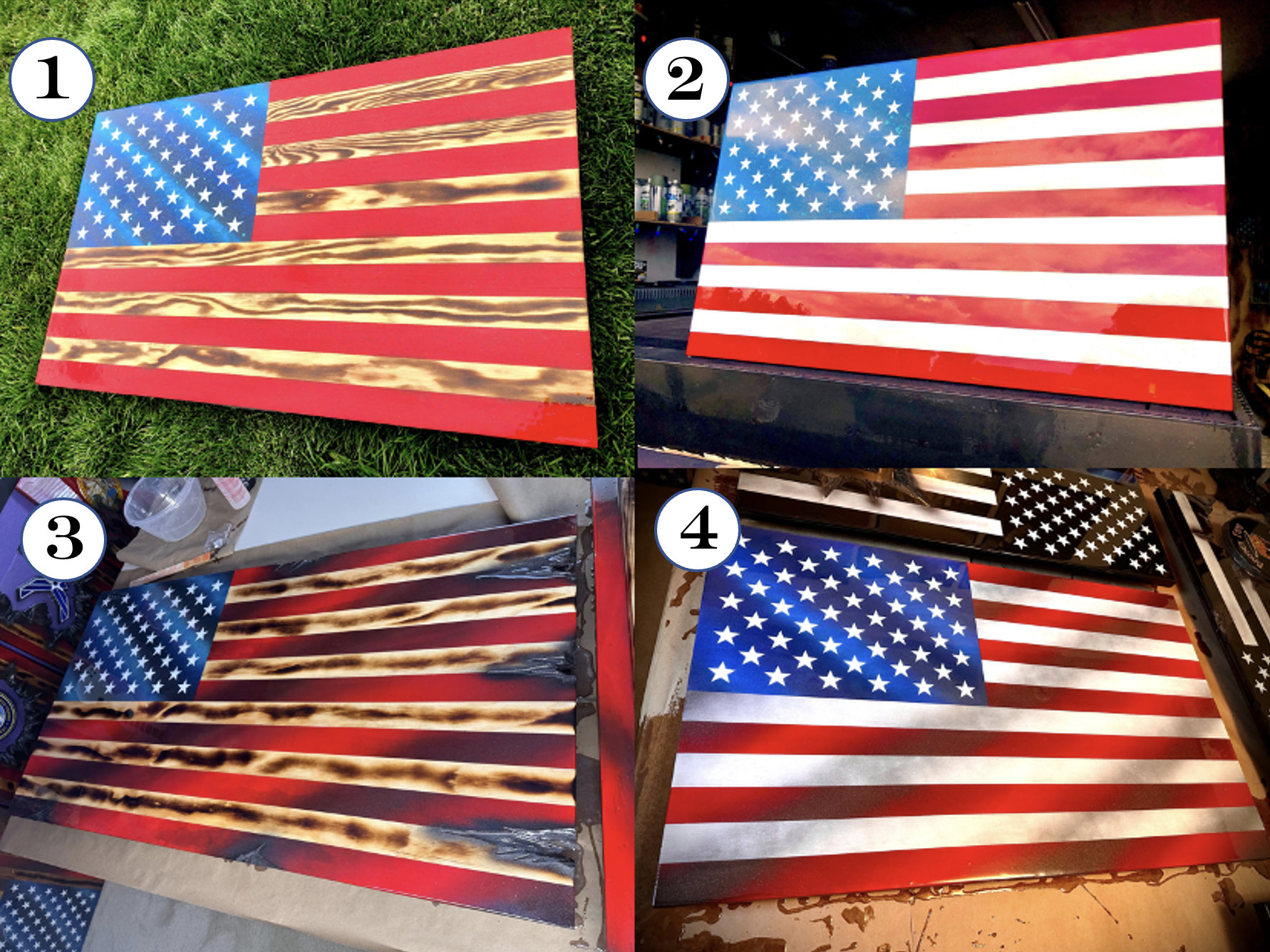 Customizable American Flag Add a Photo color or Grayscale Custom Wooden ...