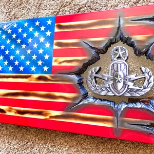 Standard Master EOD Patch Series - Professional Wooden American Flag ...