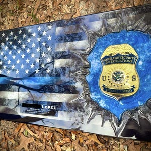 DEA Special Agent Thin Blue Line Flag - Custom Badge & Plaque Additions ...