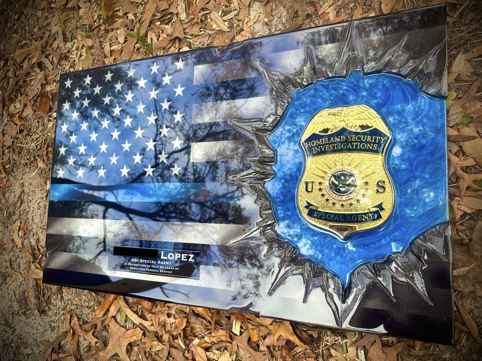 Special Agent Thin Blue Line Flag - Custom Badge & Plaque Additions ...